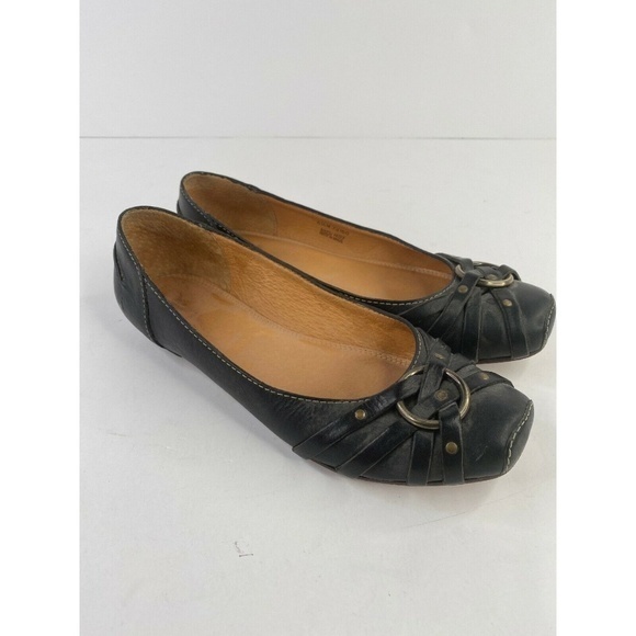 Frye | Shoes | Frye Anna Harness Ring Black Cognac Leather Flats | Poshmark